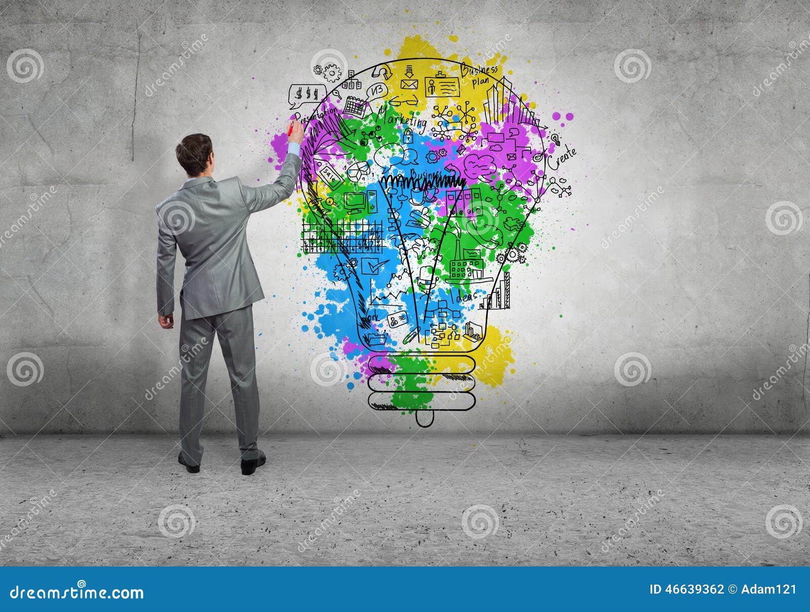 Creative thinking stock illustration. Illustration of draw - 46639362