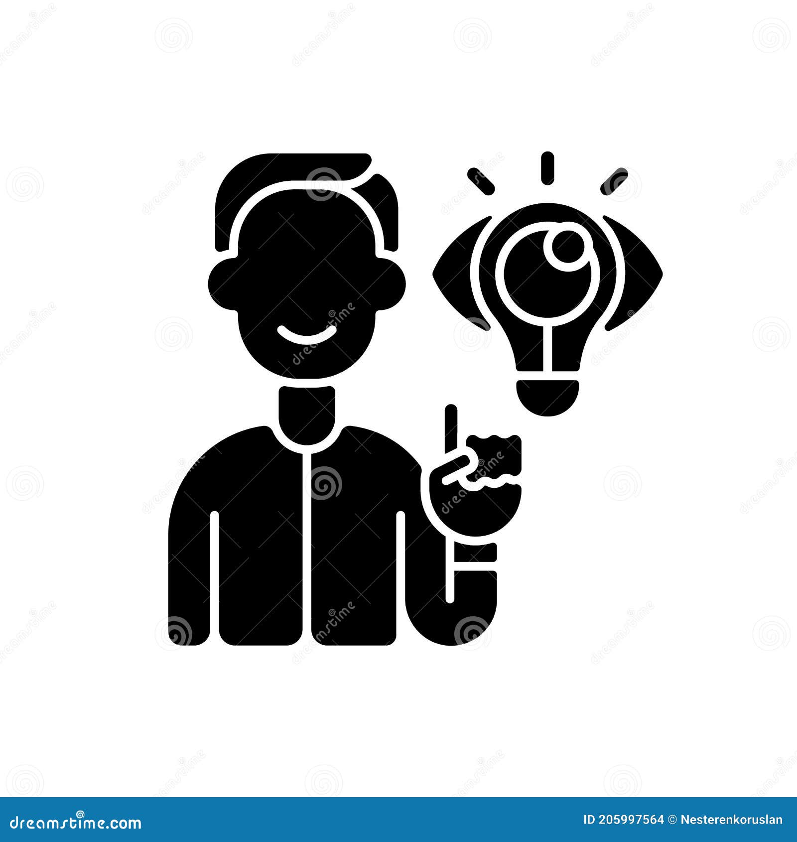 Creative Thinking Black Glyph Icon Stock Vector - Illustration of ...