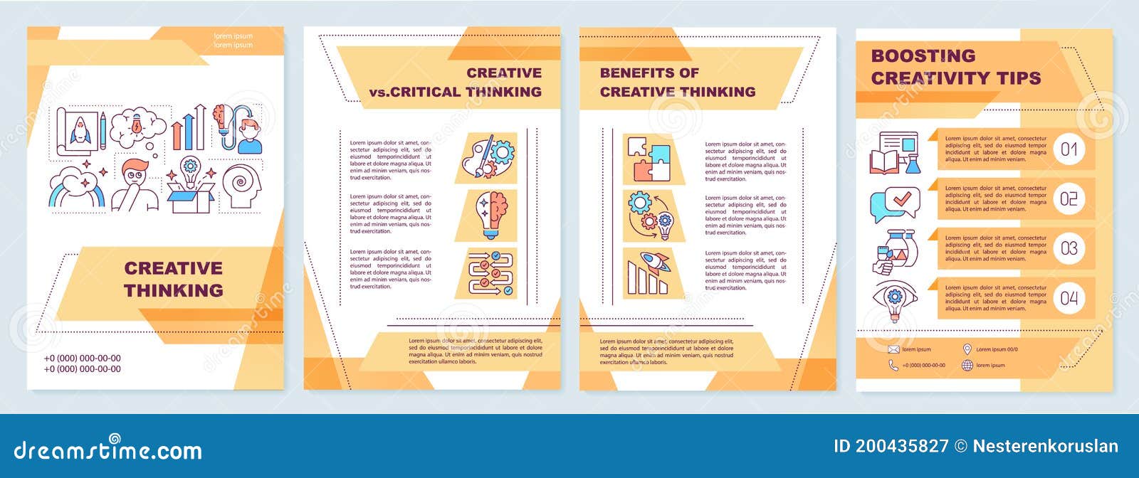 Creative Thinking Brochure Template Stock Vector - Illustration of ...