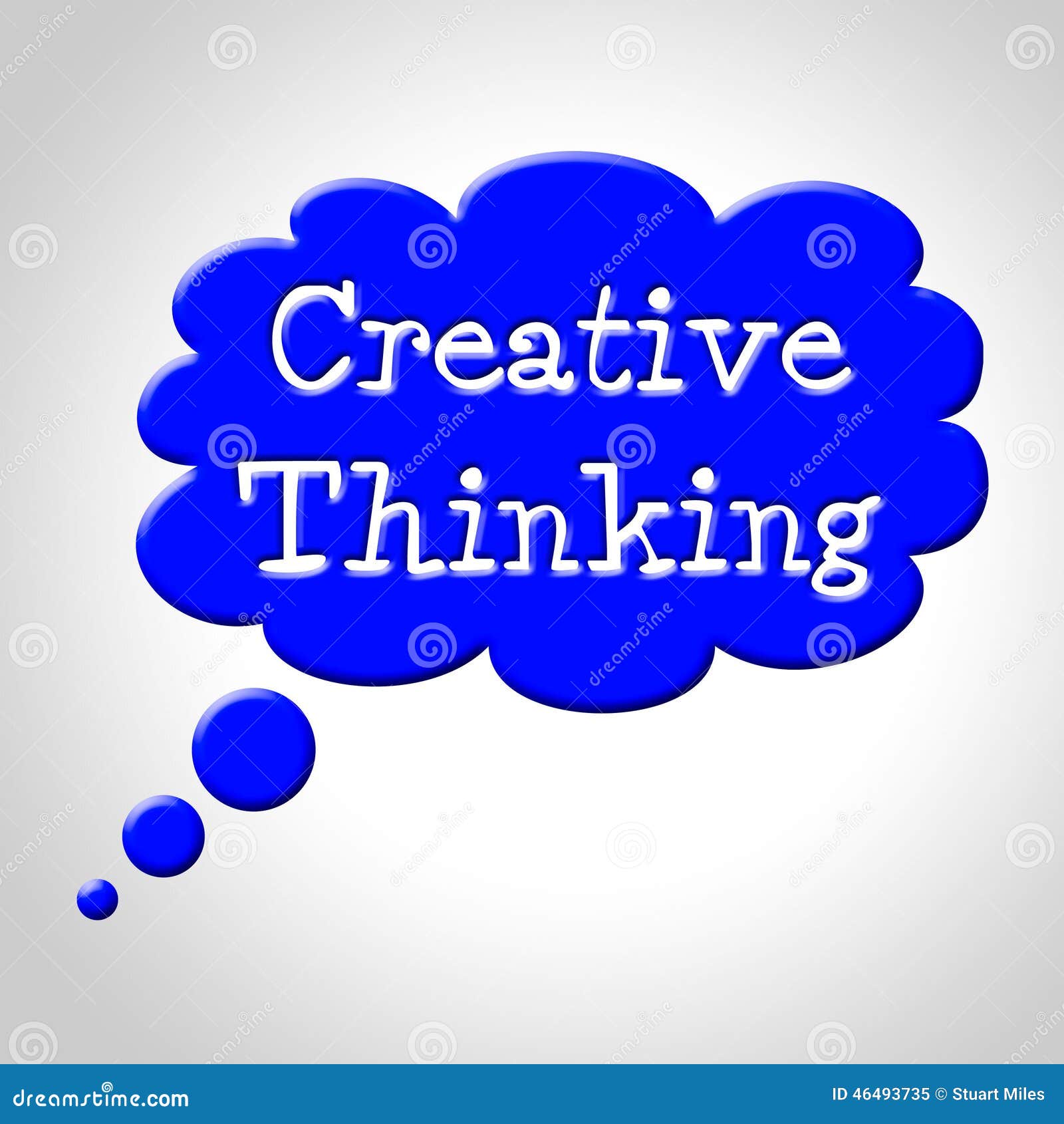 Creative Thinking Bubble Means Reflection Build and Contemplation Stock ...