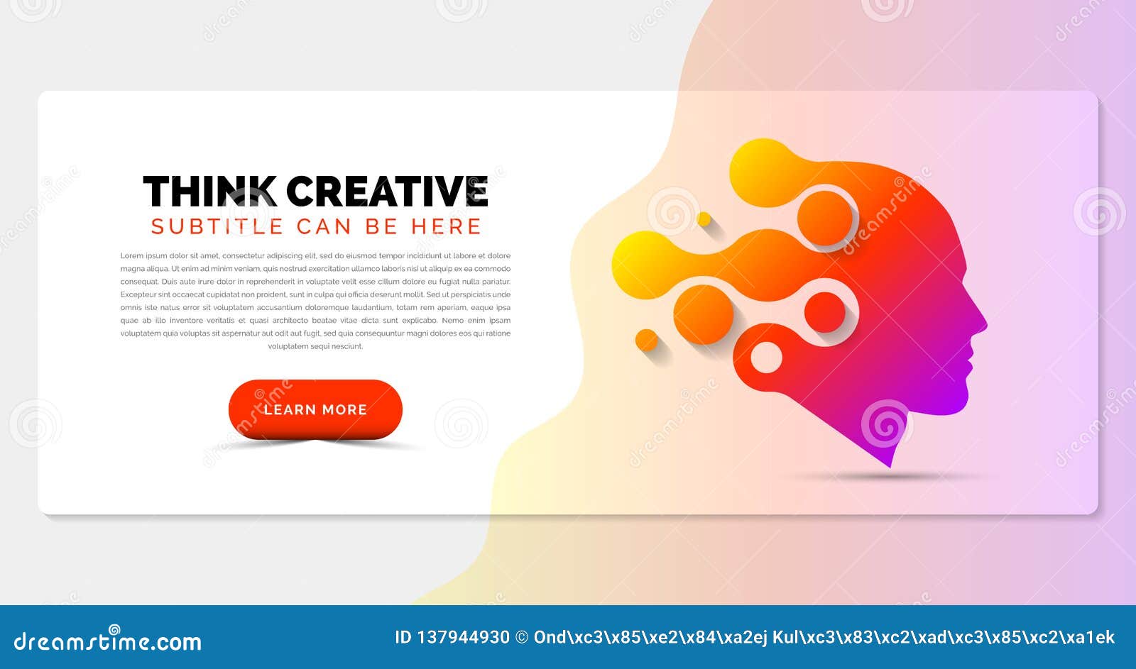Creative Thinking Concept. Banner Template in Modern Style Stock Vector ...