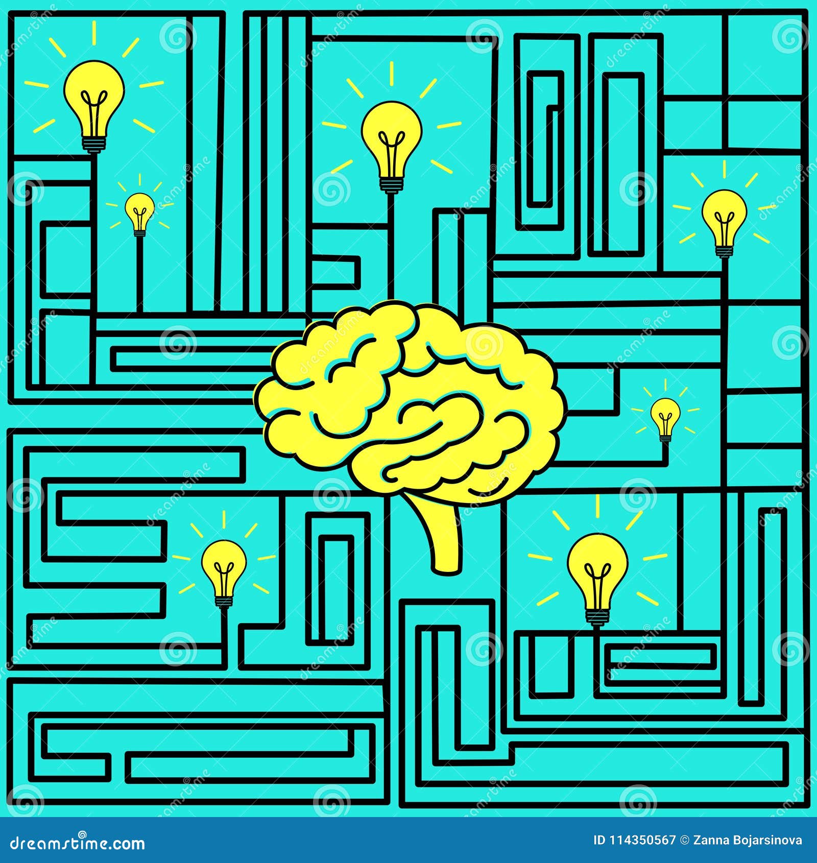 Creative thinking concept. stock vector. Illustration of bulb - 114350567