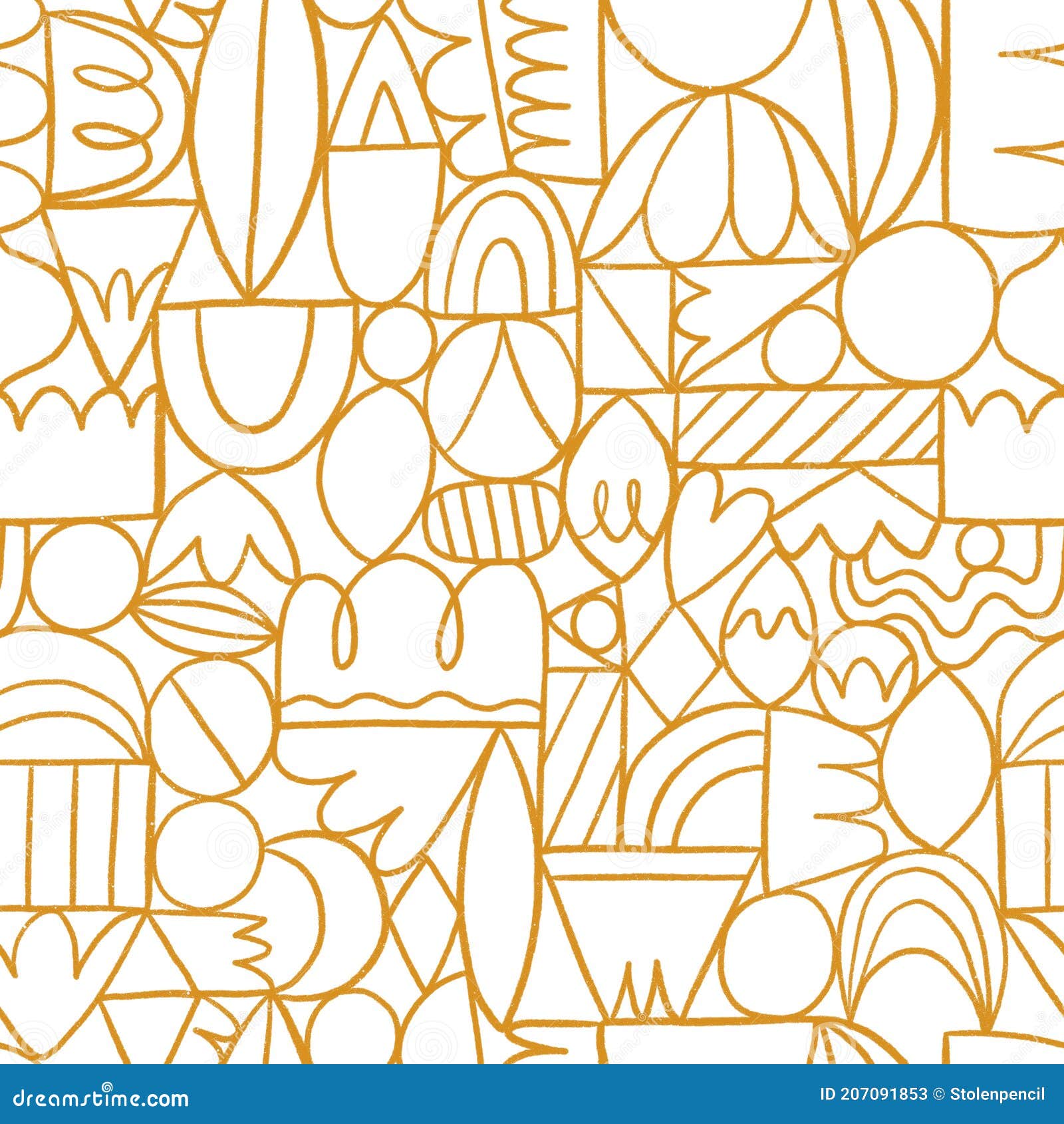 Creative Thinking, Good Thinking, Golden Outline Shapes Pattern ...