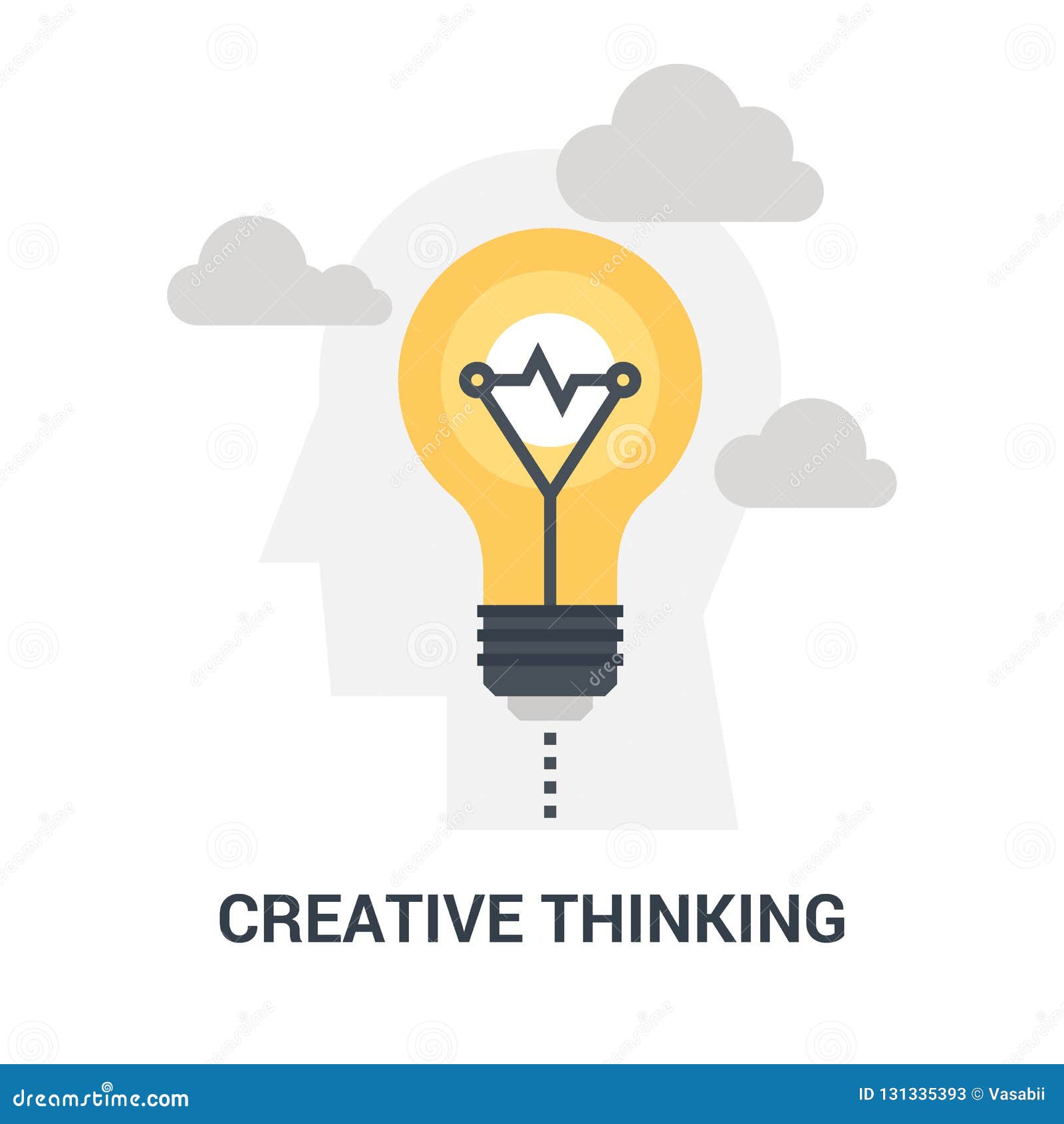 Creative Thinking Icon Concept Stock Vector - Illustration of brain ...