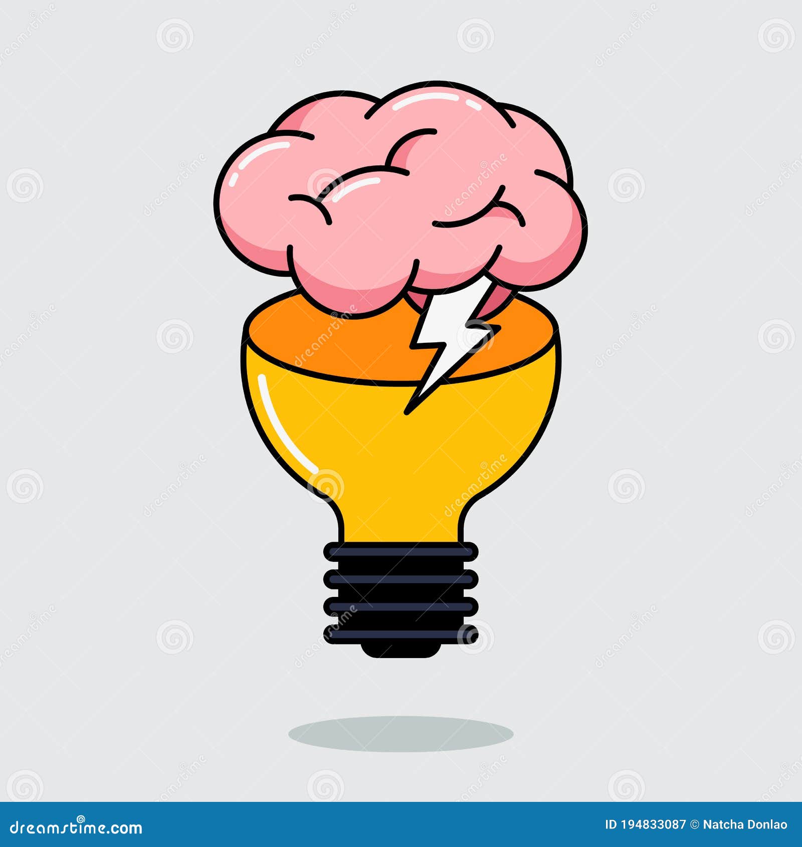 Creative Thinking Idea and Brain Training Concept Flat Design Style ...