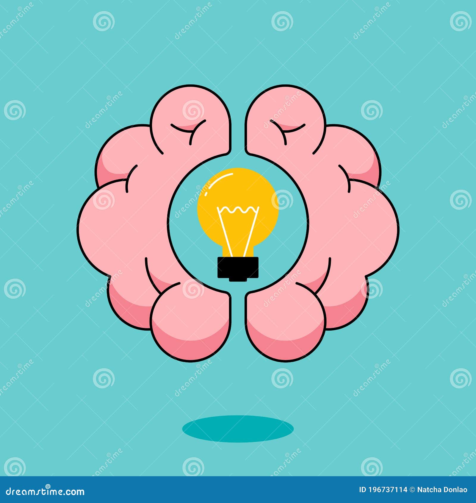 Creative Thinking Idea and Brain Training Concept Flat Design Style ...