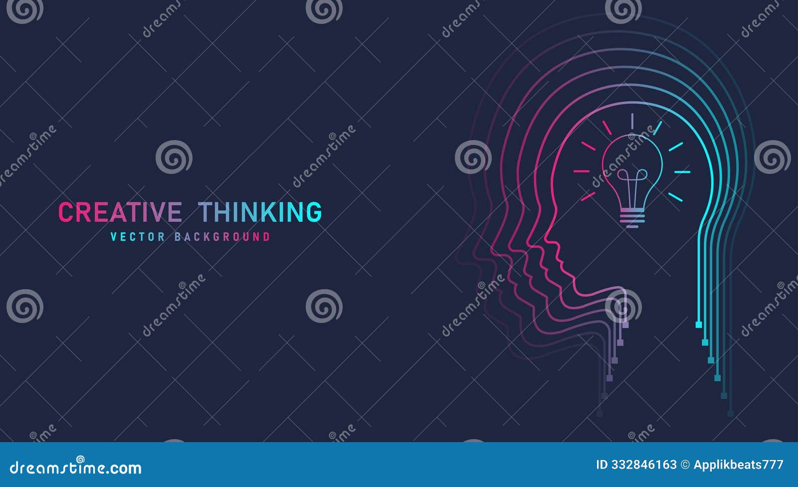 Creative Thinking Ideas Brain Innovation Concept. Bright Idea and Bulb ...