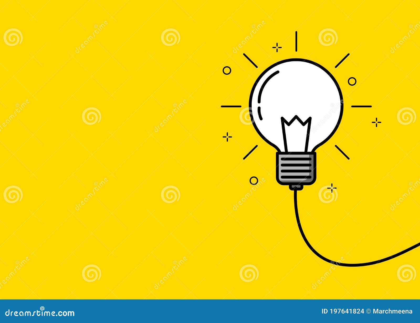 Creative Thinking Ideas Brain Innovation Concept. Light Bulb on Yellow ...