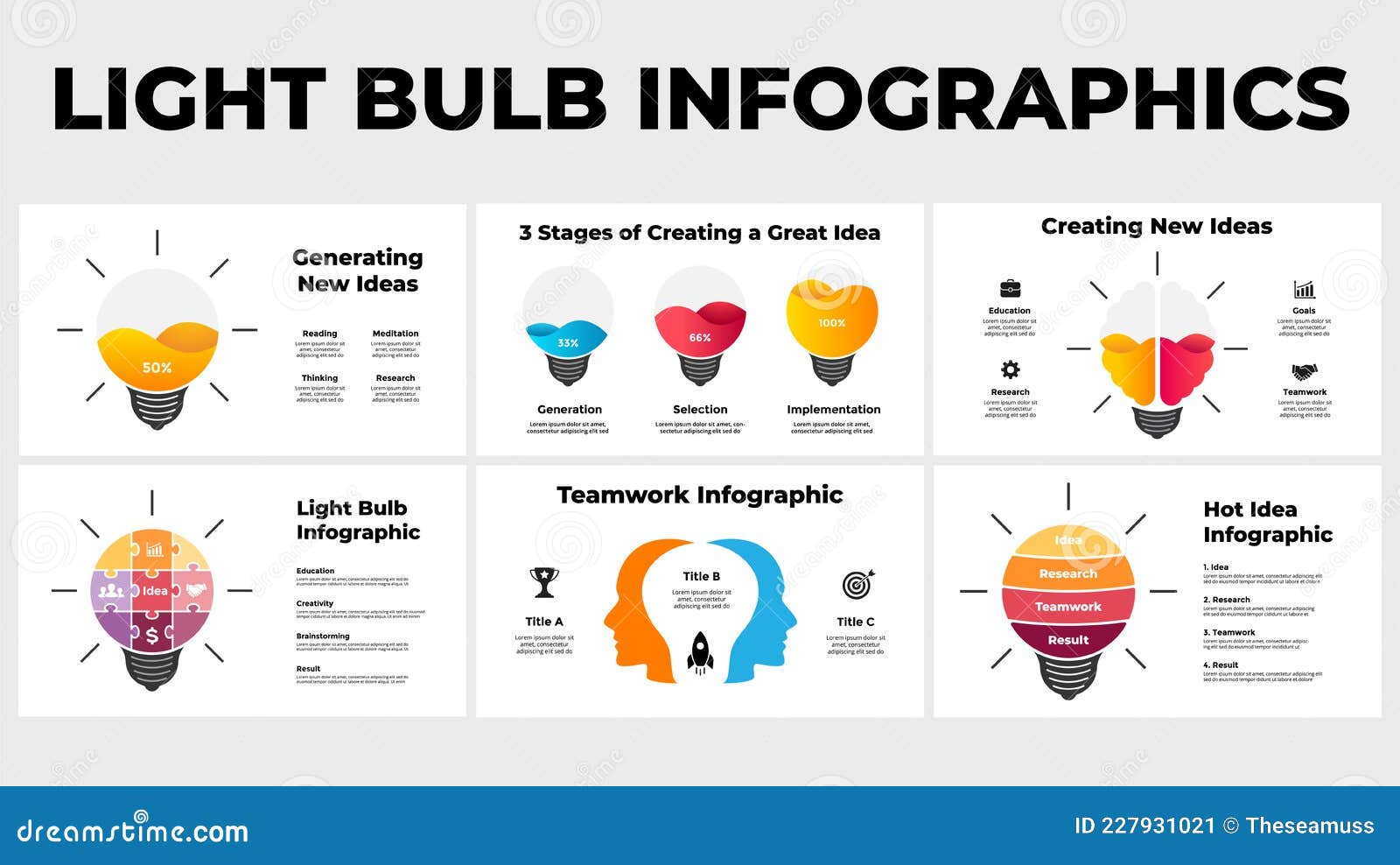 Creative Thinking Infographics. Presentation Slide Template. Generating ...