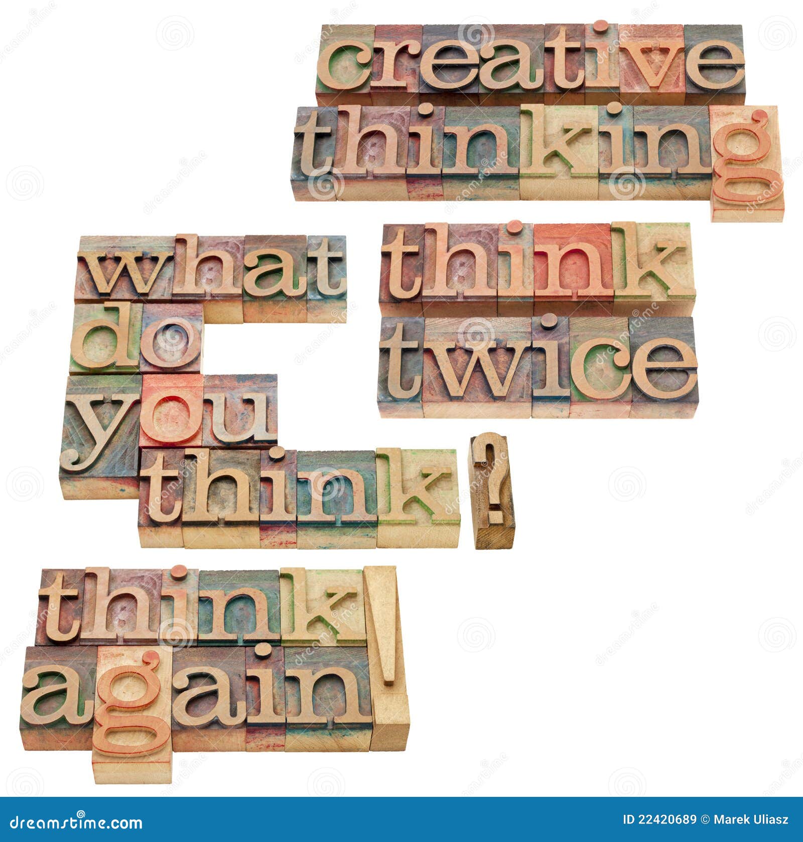 Creative Thinking in Letterpress Type Stock Image - Image of opinion ...