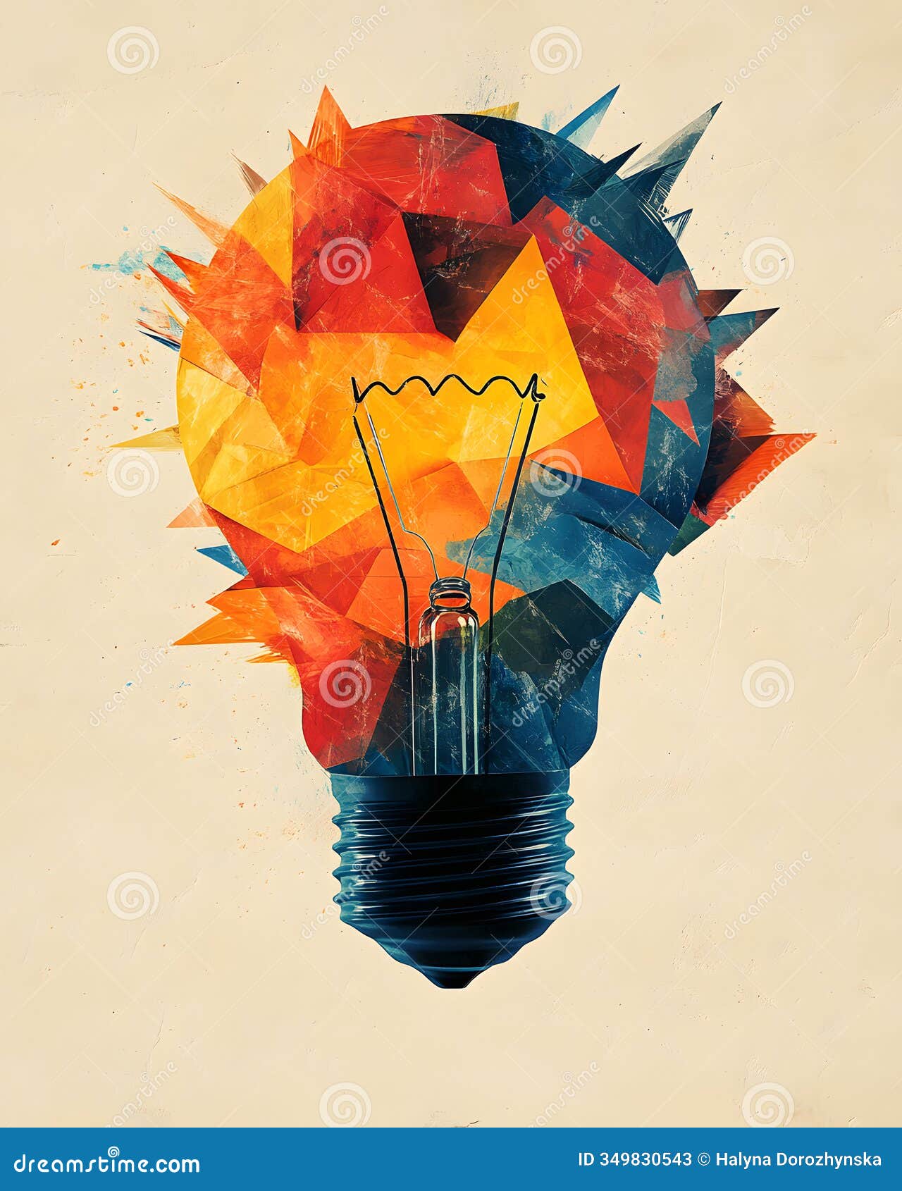 Creative Thinking Light Bulb Concept with Vibrant Colors and Shapes ...