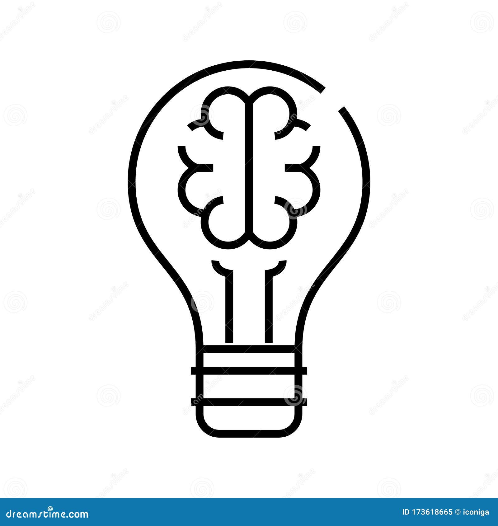 Creative Thinking Line Icon, Concept Sign, Outline Vector Illustration ...