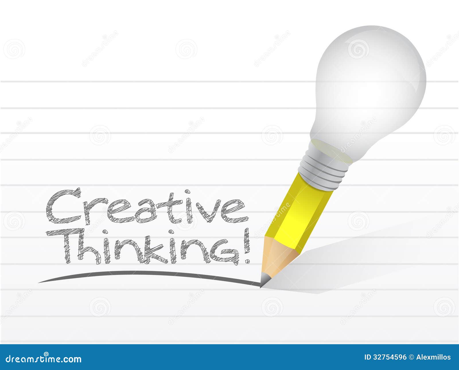 Creative Thinking Message Written with a Bulb Stock Illustration ...