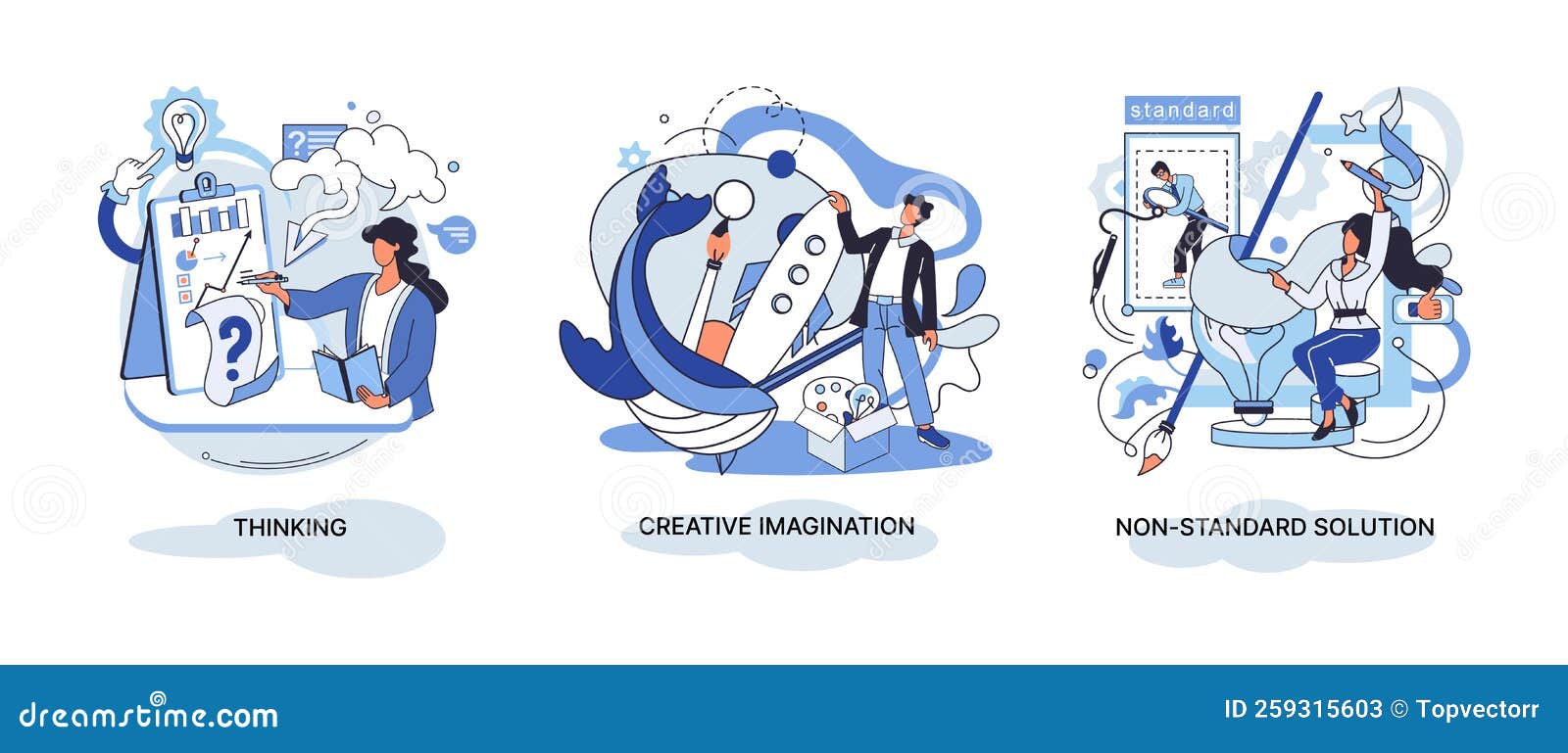 Creative Thinking. People Different Mental Mindset Types or Models ...