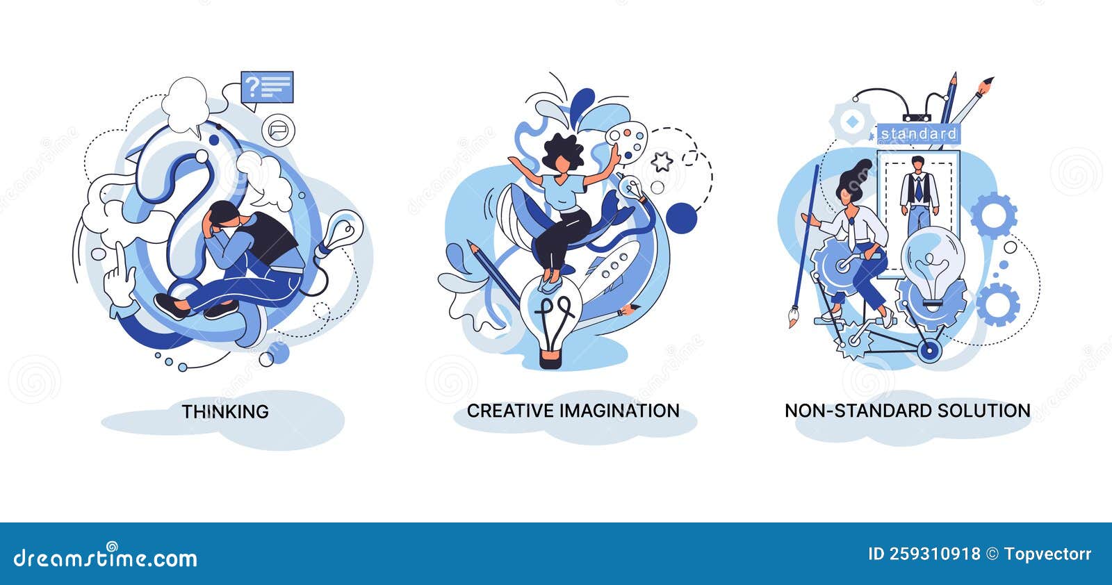 Creative Thinking. People Different Mental Mindset Types or Models ...