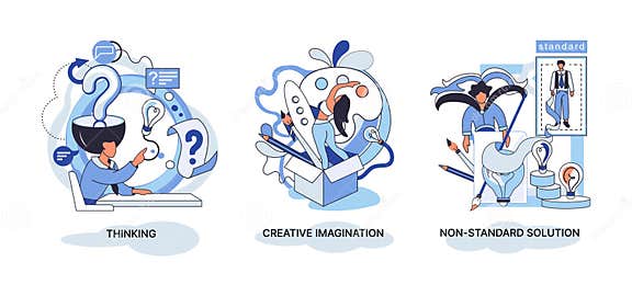 Creative Thinking. People Different Mental Mindset Types or Models ...