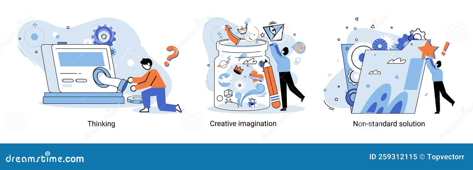 Creative Thinking. People Different Mental Mindset Types or Models ...