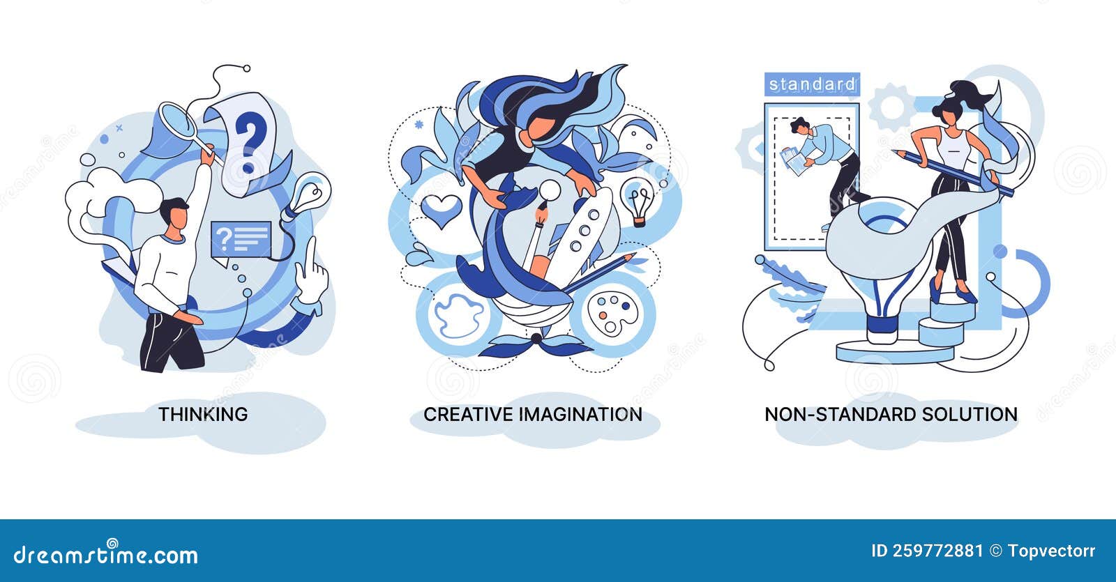 Creative Thinking. People Different Mental Mindset Types or Models ...