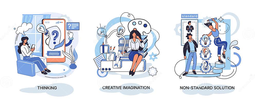 Creative Thinking. People Different Mental Mindset Types or Models ...