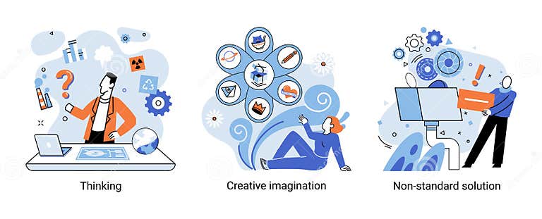 Creative Thinking. People Different Mental Mindset Types or Models ...