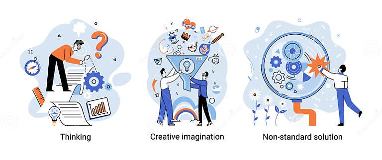 Creative Thinking. People Different Mental Mindset Types or Models ...