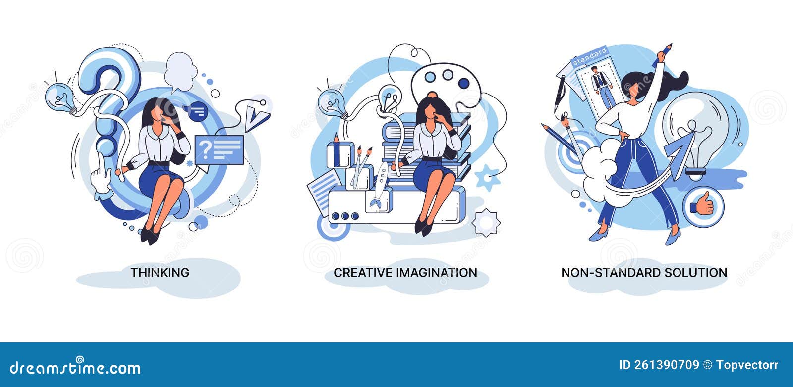 Creative Thinking. People Different Mental Mindset Types or Models ...