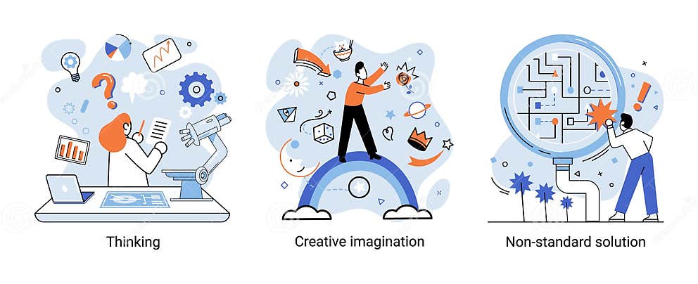 Creative Thinking. People Different Mental Mindset Types or Models ...