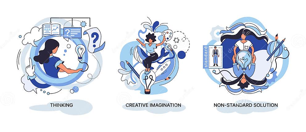 Creative Thinking. People Different Mental Mindset Types or Models ...