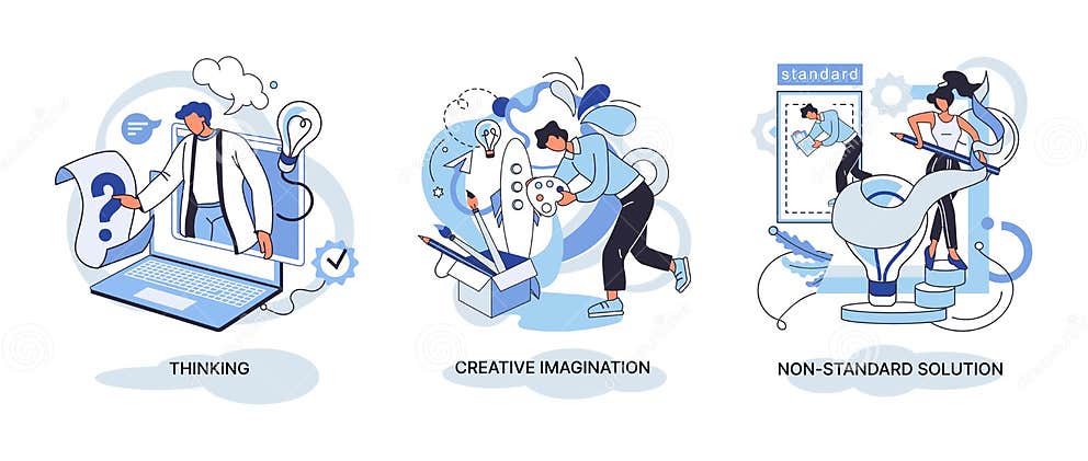 Creative Thinking. People Different Mental Mindset Types or Models ...