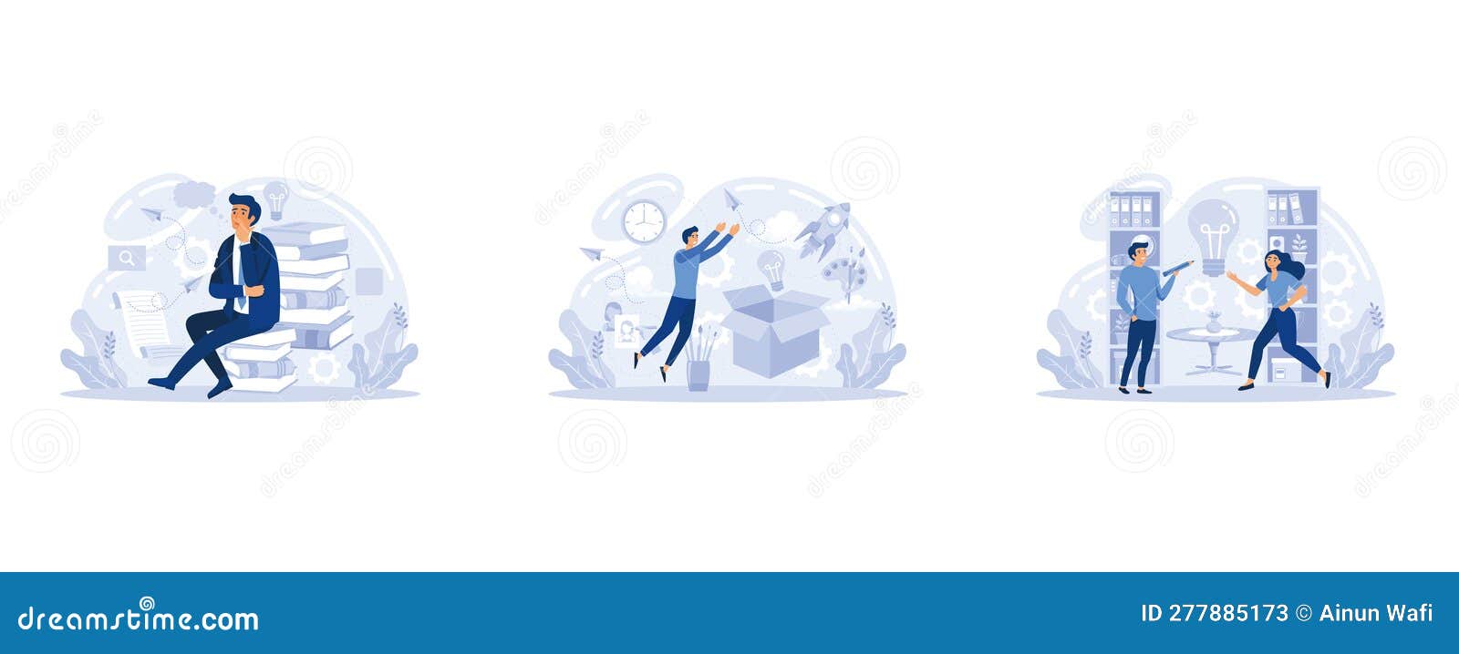 Creative Thinking. People with Different Mental Mindset Types or Models ...