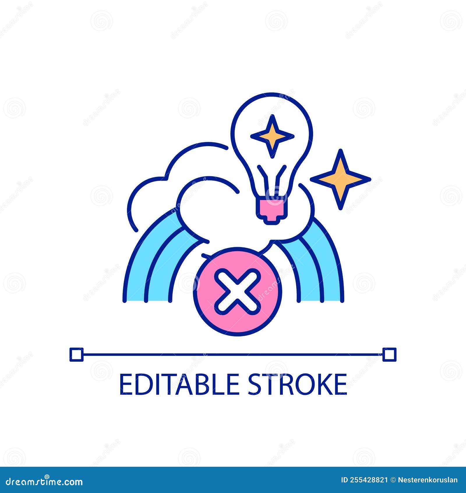 Creative Thinking Restriction RGB Color Icon Stock Vector ...