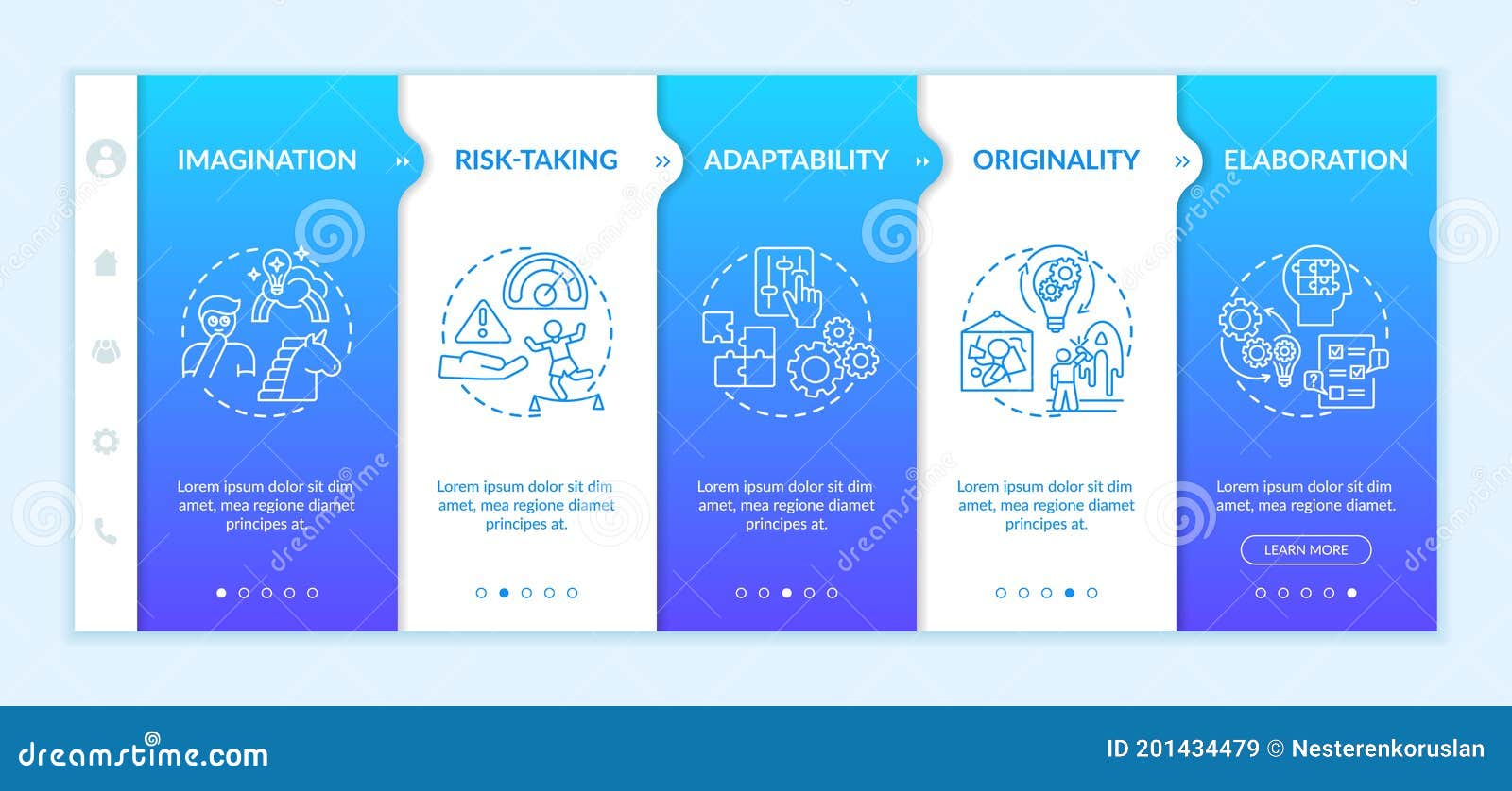 Creative Thinking Skills Onboarding Vector Template Stock Vector ...