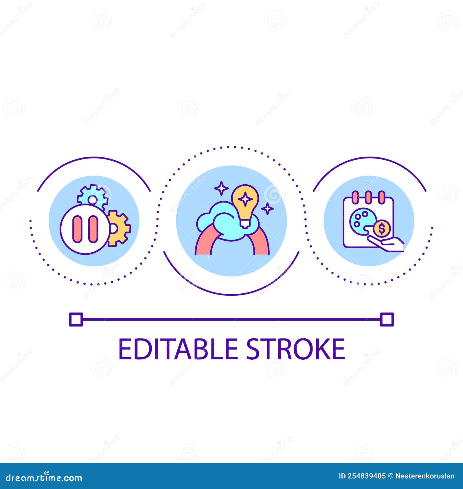 Creative Thinking for Success Loop Concept Icon Stock Vector ...
