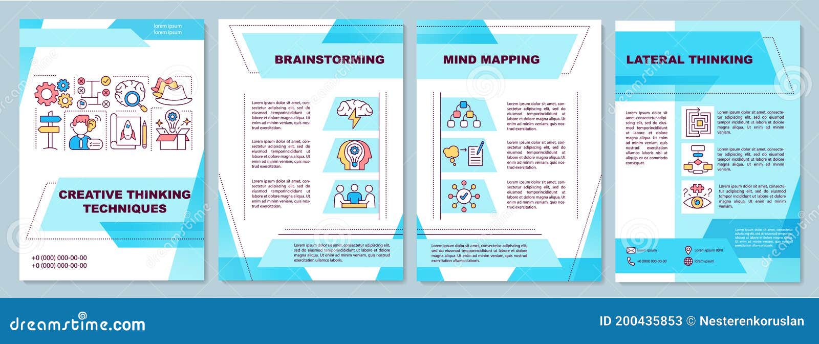 Creative Thinking Techniques Brochure Template Stock Vector ...