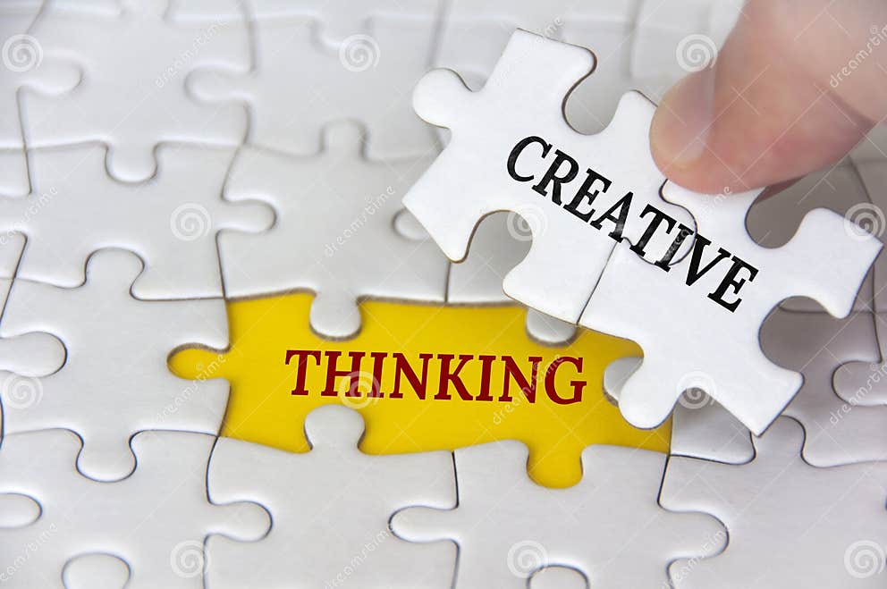 Creative Thinking Text on Missing Jigsaw Puzzle. Creative Thinking ...