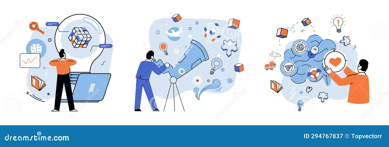 Creative Thinking. Strategy Is Compass Guides Creative Thinking Cartoon Vector | CartoonDealer ...