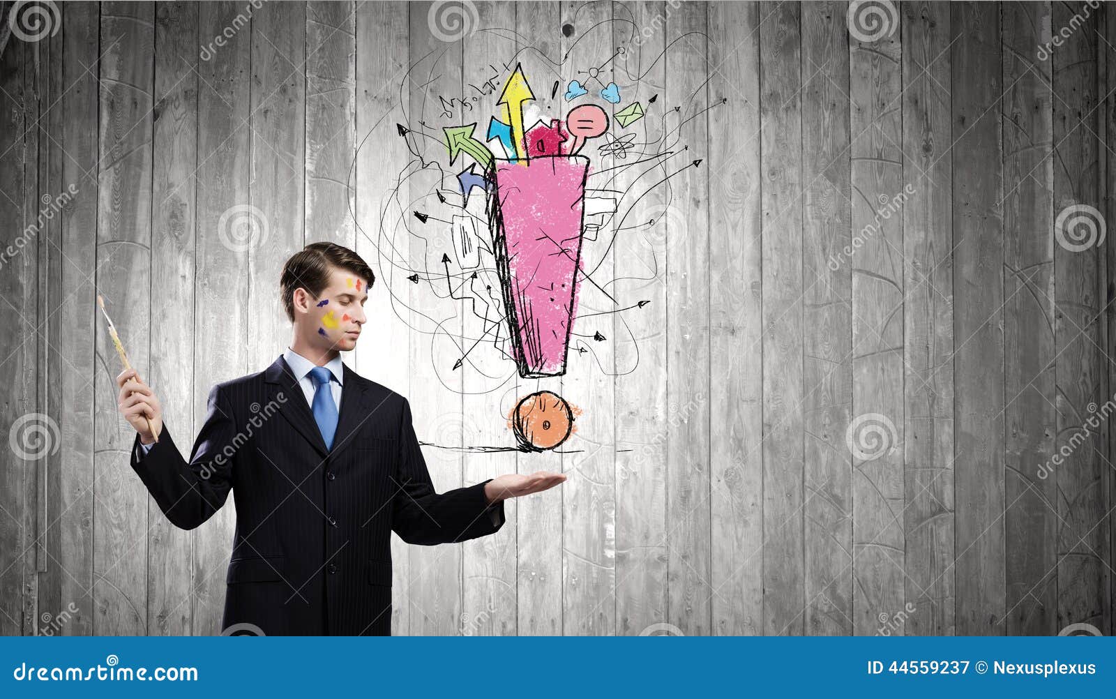 Creative thinking stock image. Image of caucasian, draw - 44559237