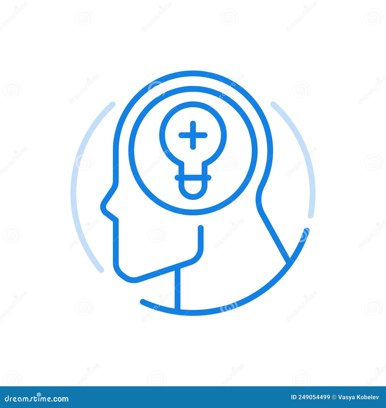 Brainstorming, Intellectual Process Symbol. Brainstorm Line Icon. Human ...