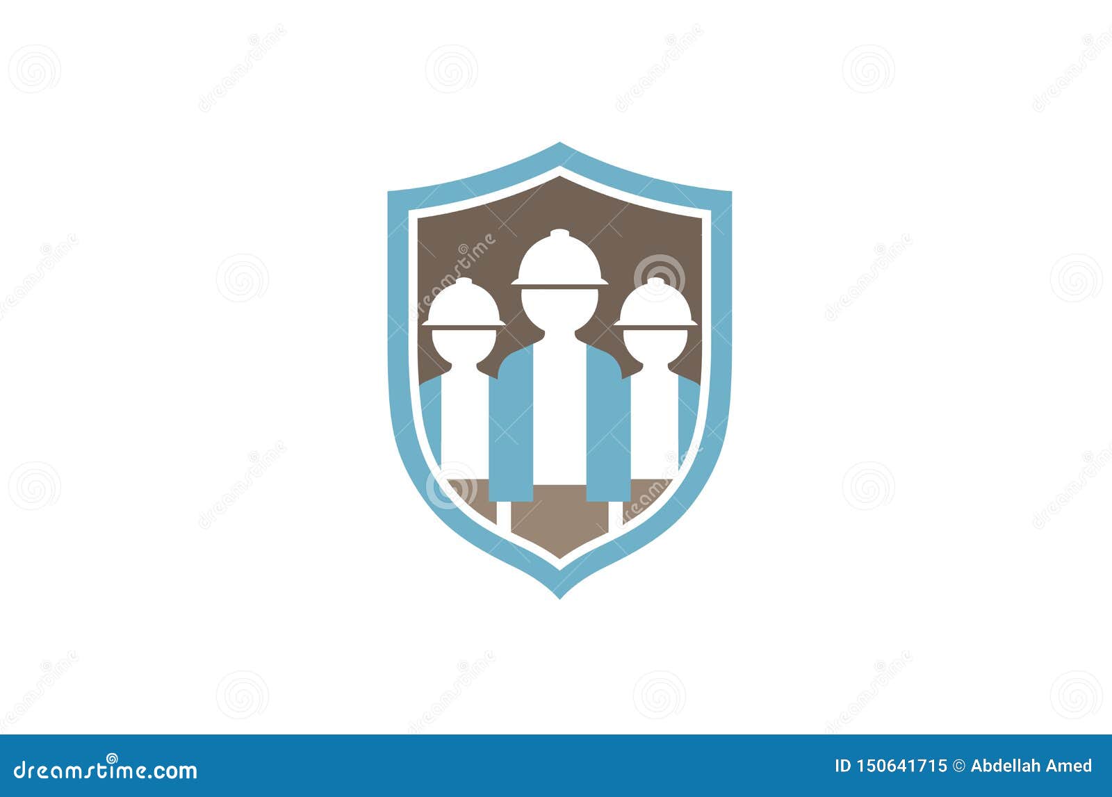 Creative Three Builder Shield Logo Design Symbol Vector Illustration ...
