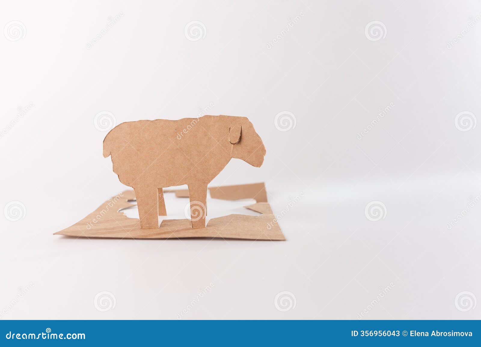 Creative Three Dimensional Sheep Craft from Cardboard. Folded Carton ...