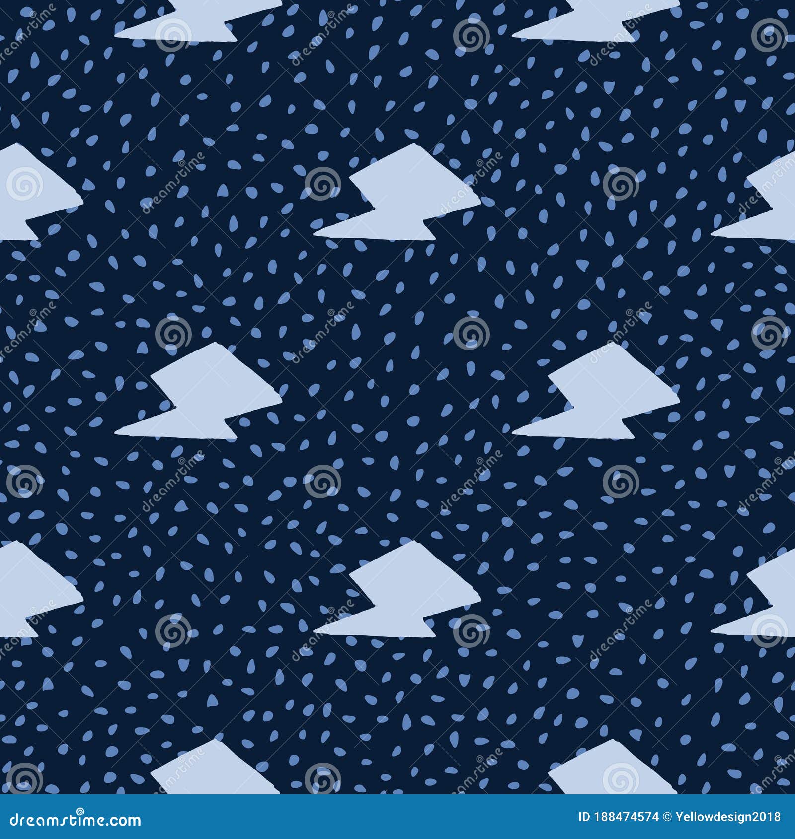 Creative Thunder Backdrop Seamless Pattern on Black Background ...