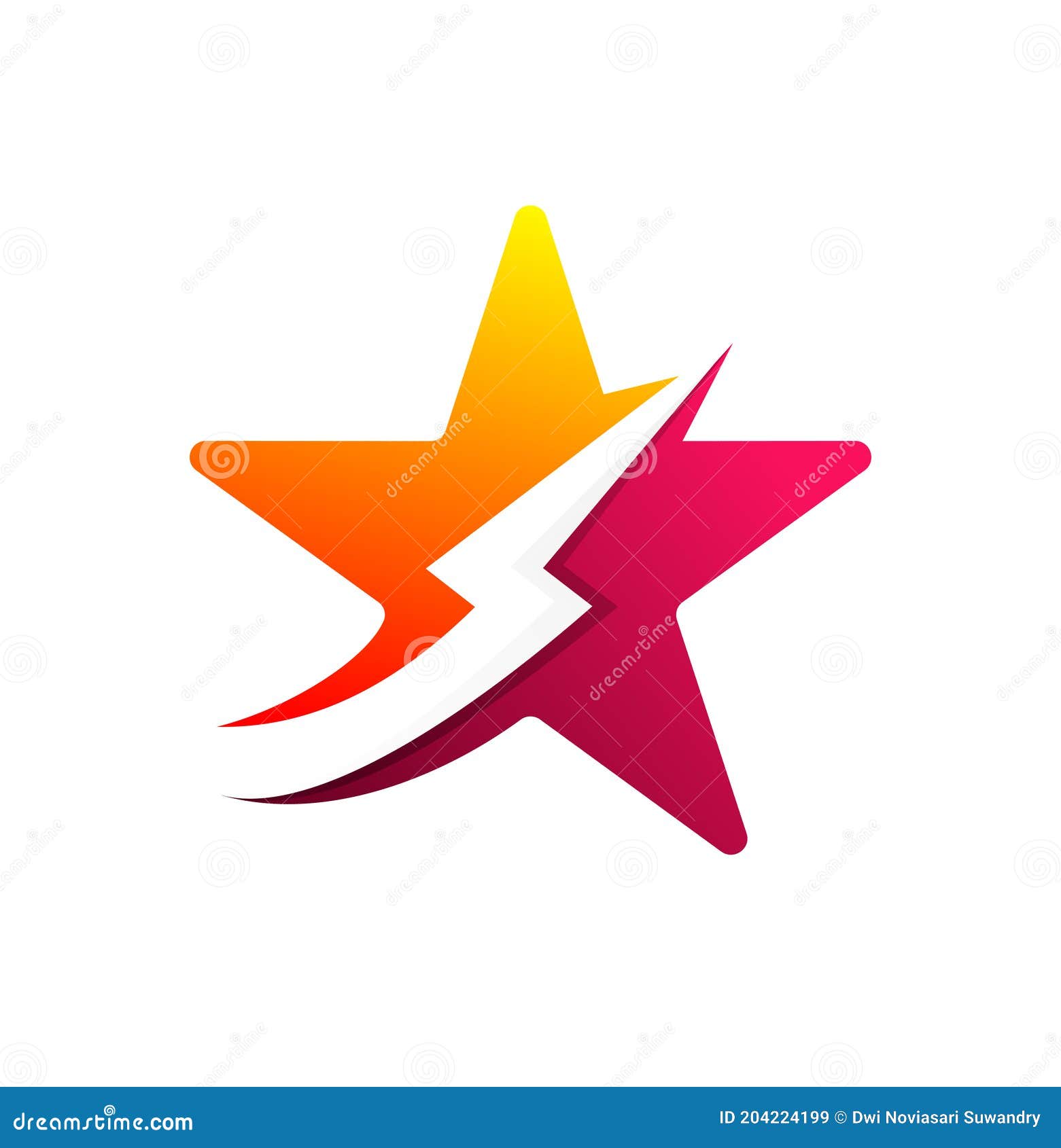 Creative Thunder Star Logo Concept Stock Vector - Illustration of ...