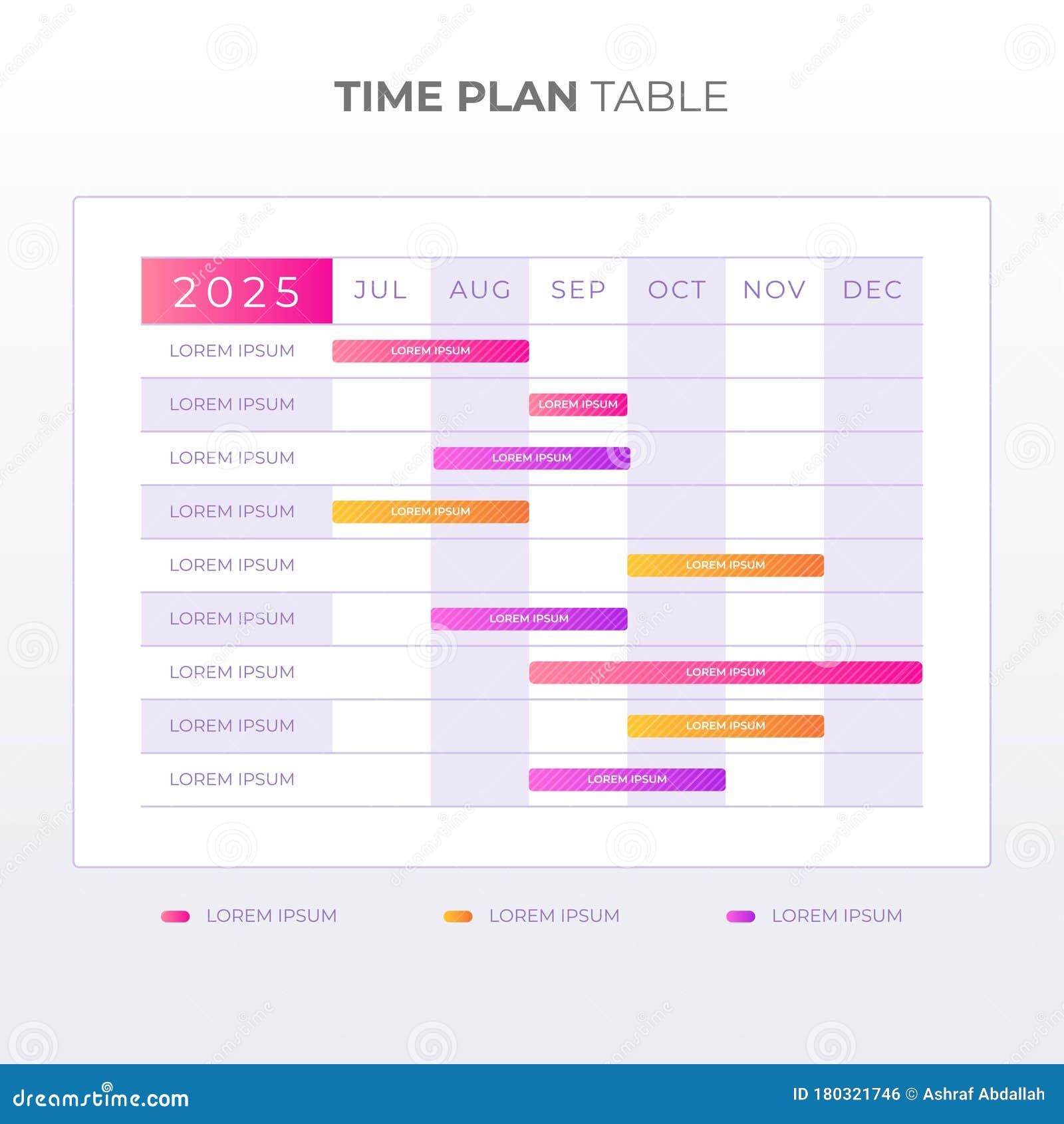 Creative Time Plan Table Business Infographic Template, Can Be Used for ...