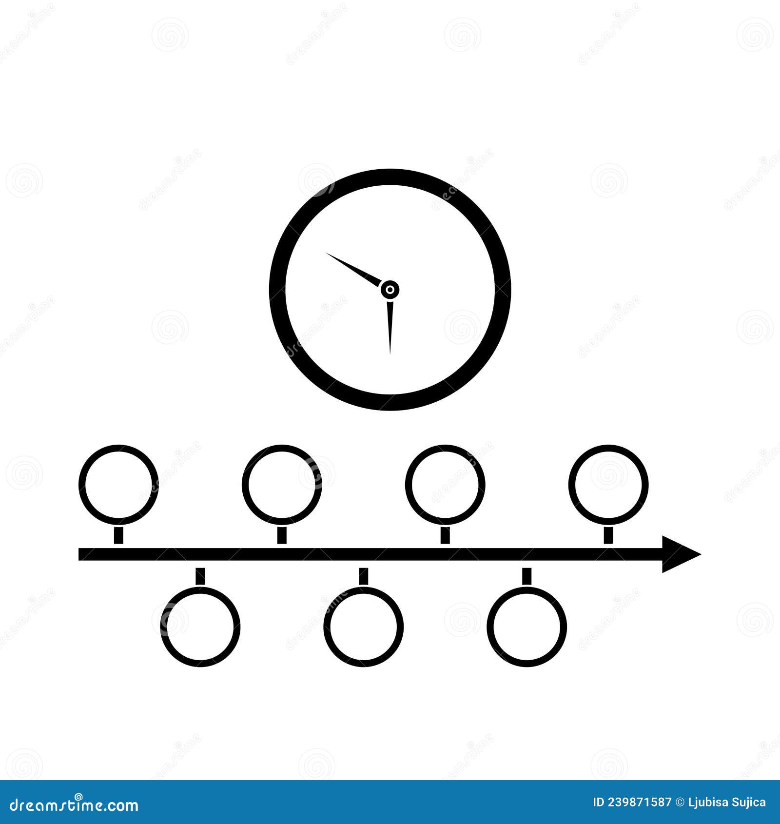 Creative Timeline Icon for Web Design Isolated on White Background ...