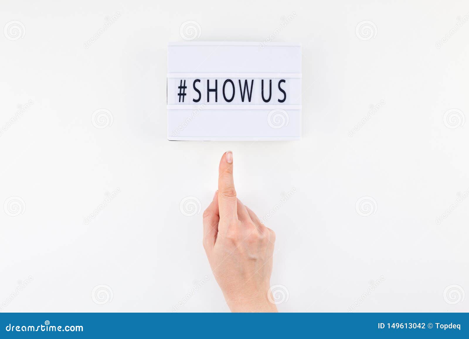 Project Show Us Concept with Lightbox Stock Photo - Image of beautiful ...