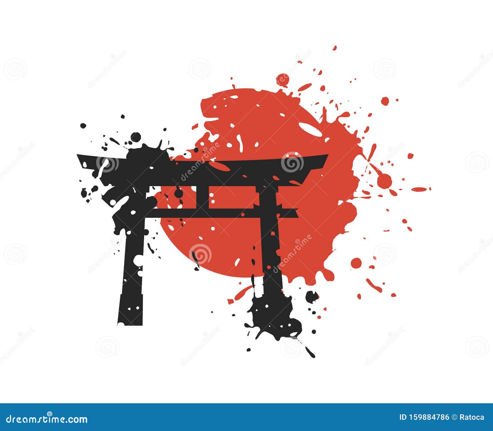 Creative torii gate draw stock vector. Illustration of ancient - 159884786
