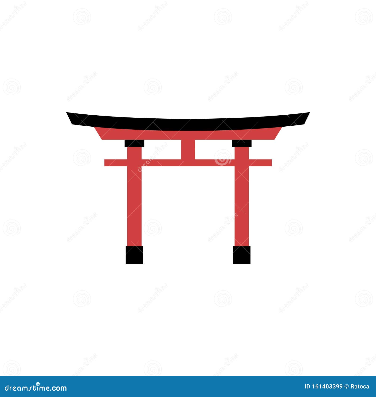 Creative torii gate draw stock vector. Illustration of creative - 161403399