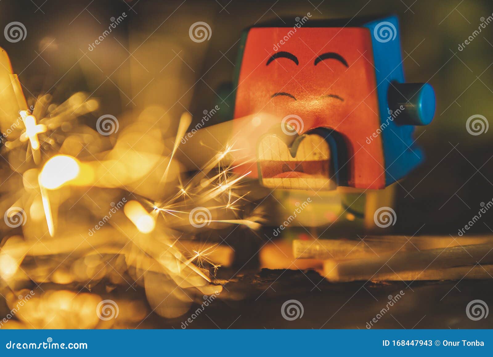 Creative Toy Photography, Real Fire and Burning Toy Stock Image - Image ...