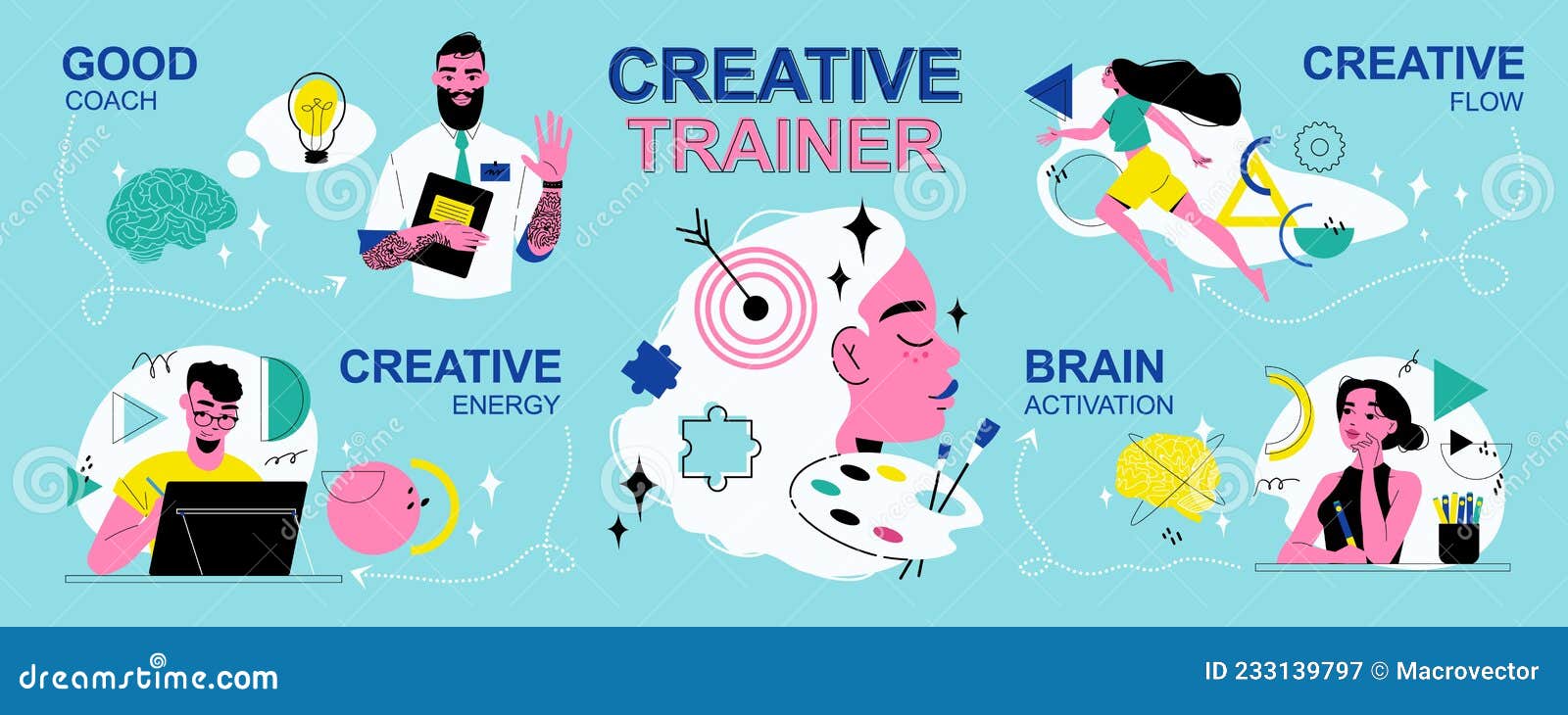 Brain Activation Infographic Cartoon Vector | CartoonDealer.com #121398085