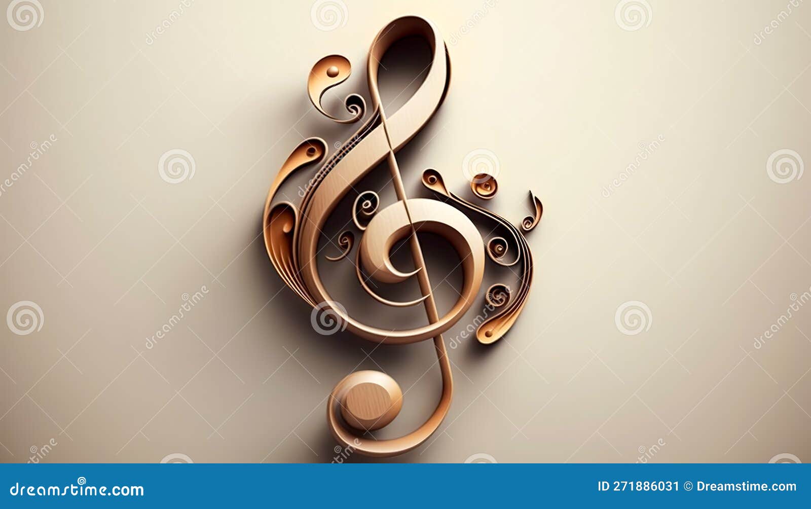 Creative Treble Clef Sign Isolated, Generative AI. Stock Illustration ...